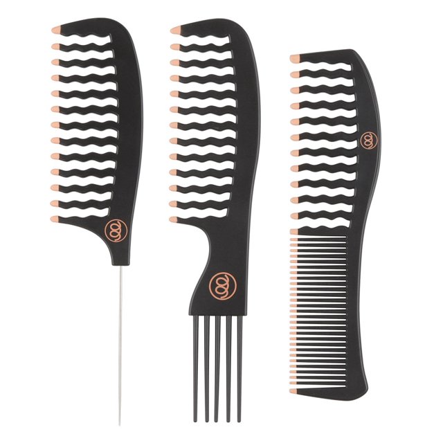 Conair THE CURL COLLECTIVE™ Assorted Combs, Black, 3 Count - Walmart.com