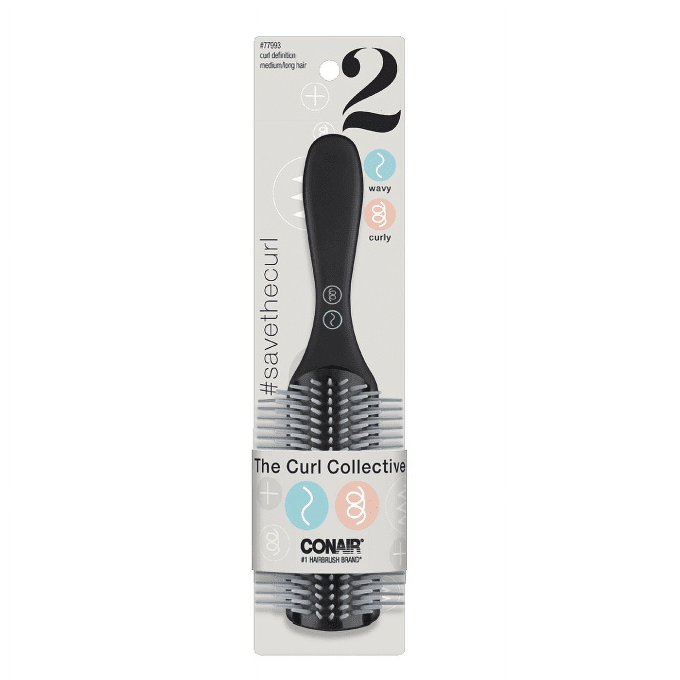 Conair Curl Definition Brush, Customizable for Medium to Long Wavy and ...