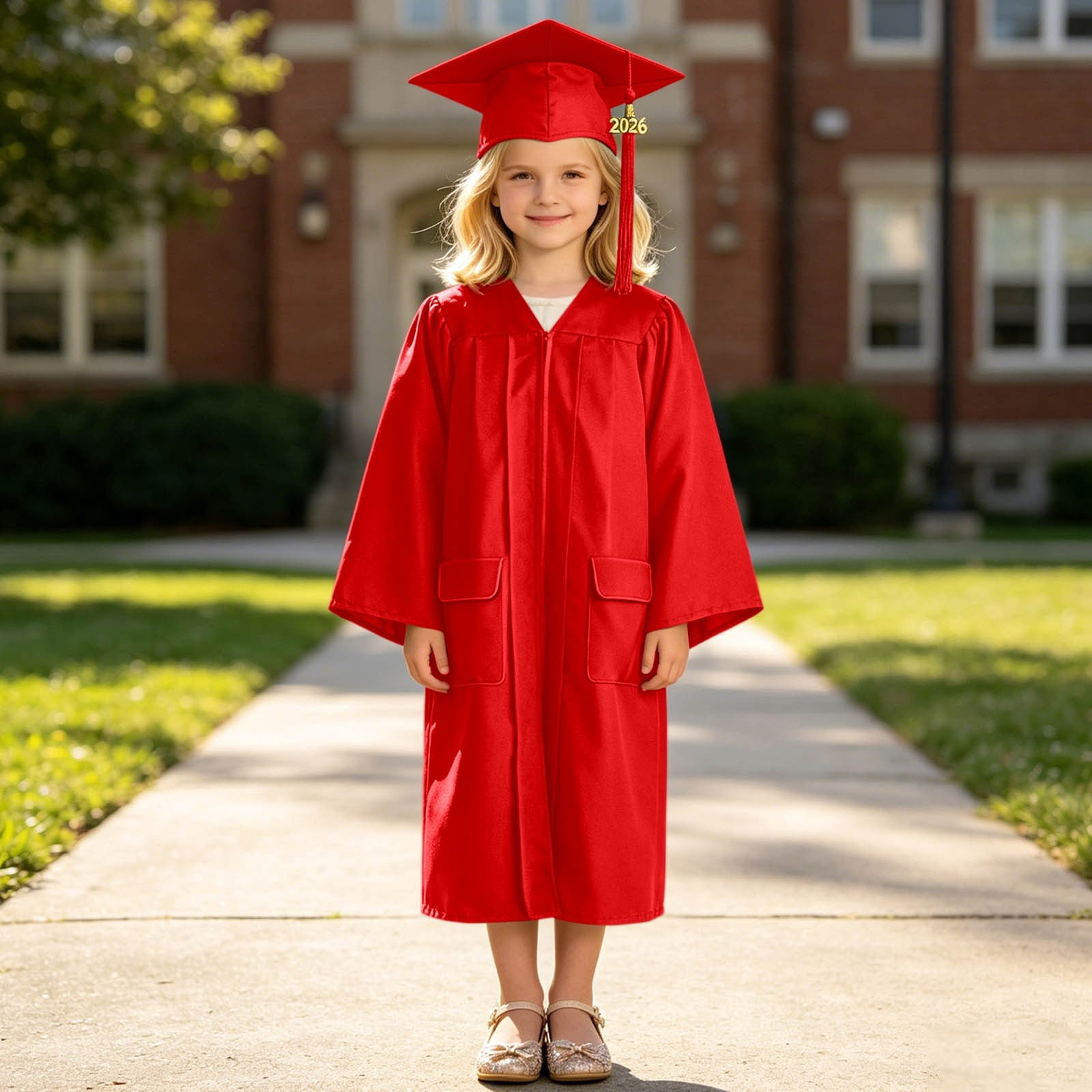 Conairie 2 Pieces Kids Graduation Gown with Pockets & Cap Set Preschool ...