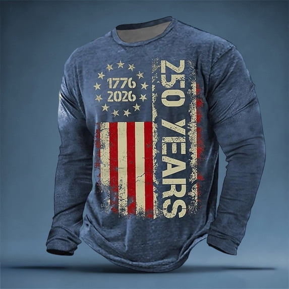 Conairie 250 Anniversary USA Shirt For Men American Flag Print Long ...