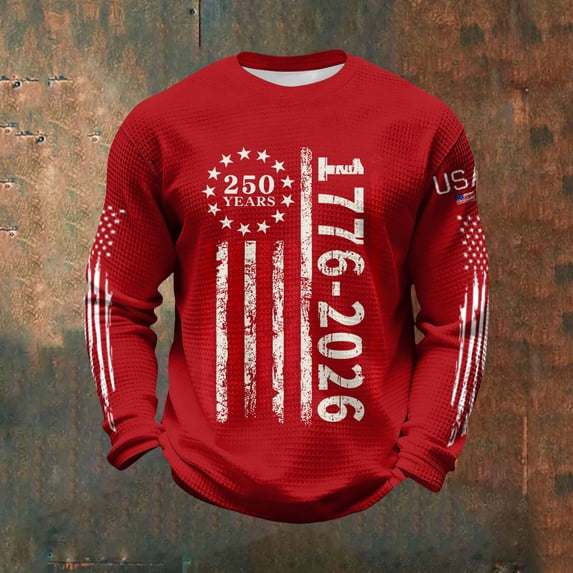 Conairie 250 Anniversary USA Shirt For Mens American Flag Print Long ...