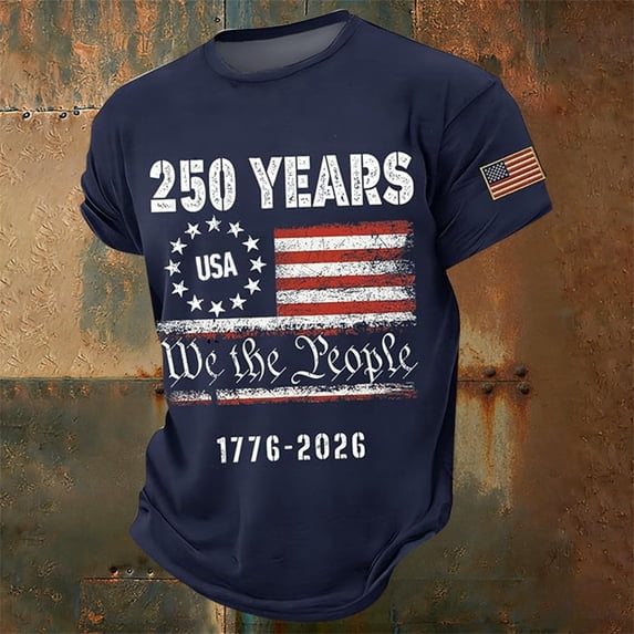 Conairie 250 Anniversary USA Shirt For Mens Loose Crew Neck Short ...