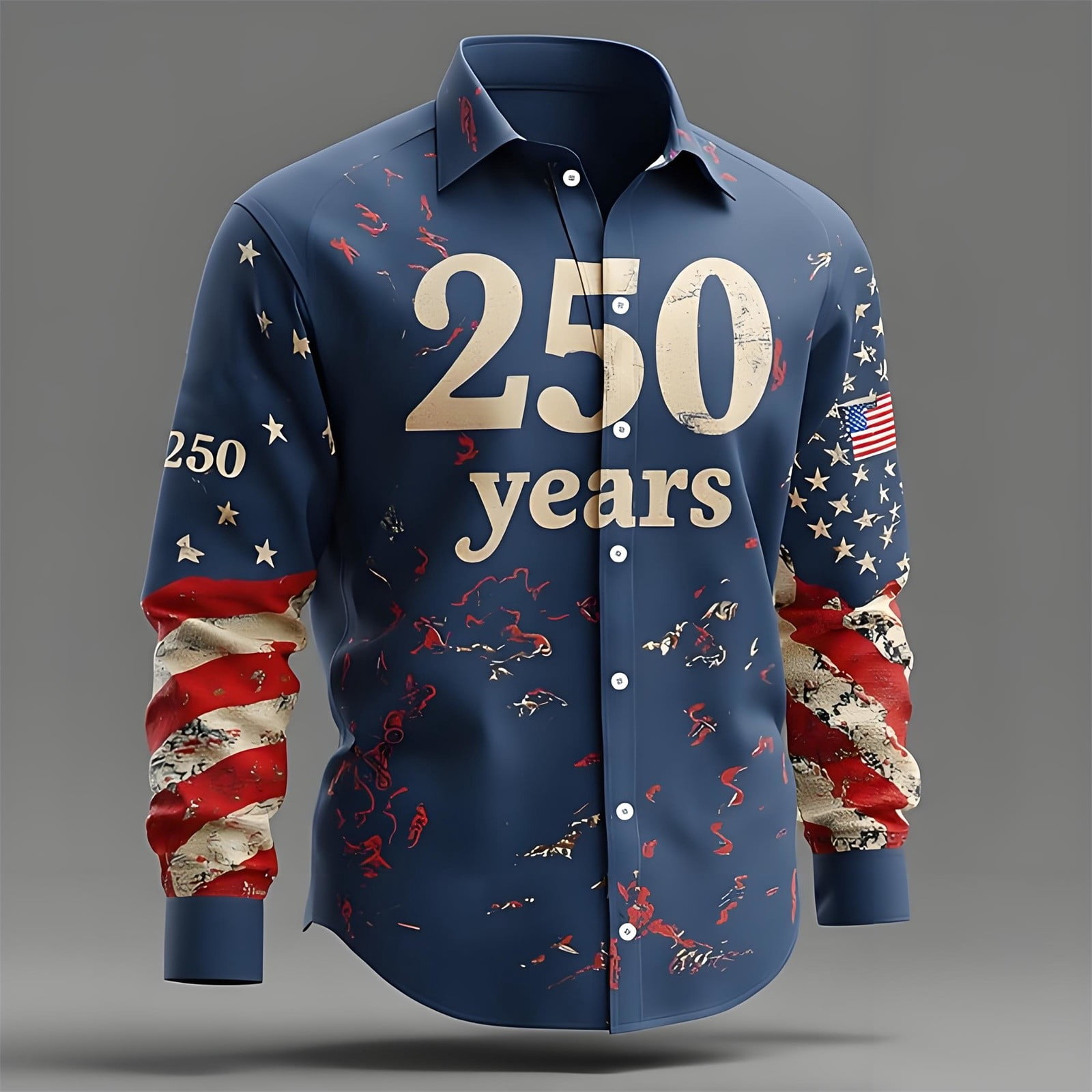 Conairie 4th of July Shirt For Mens Loose Collared Button Down Long ...