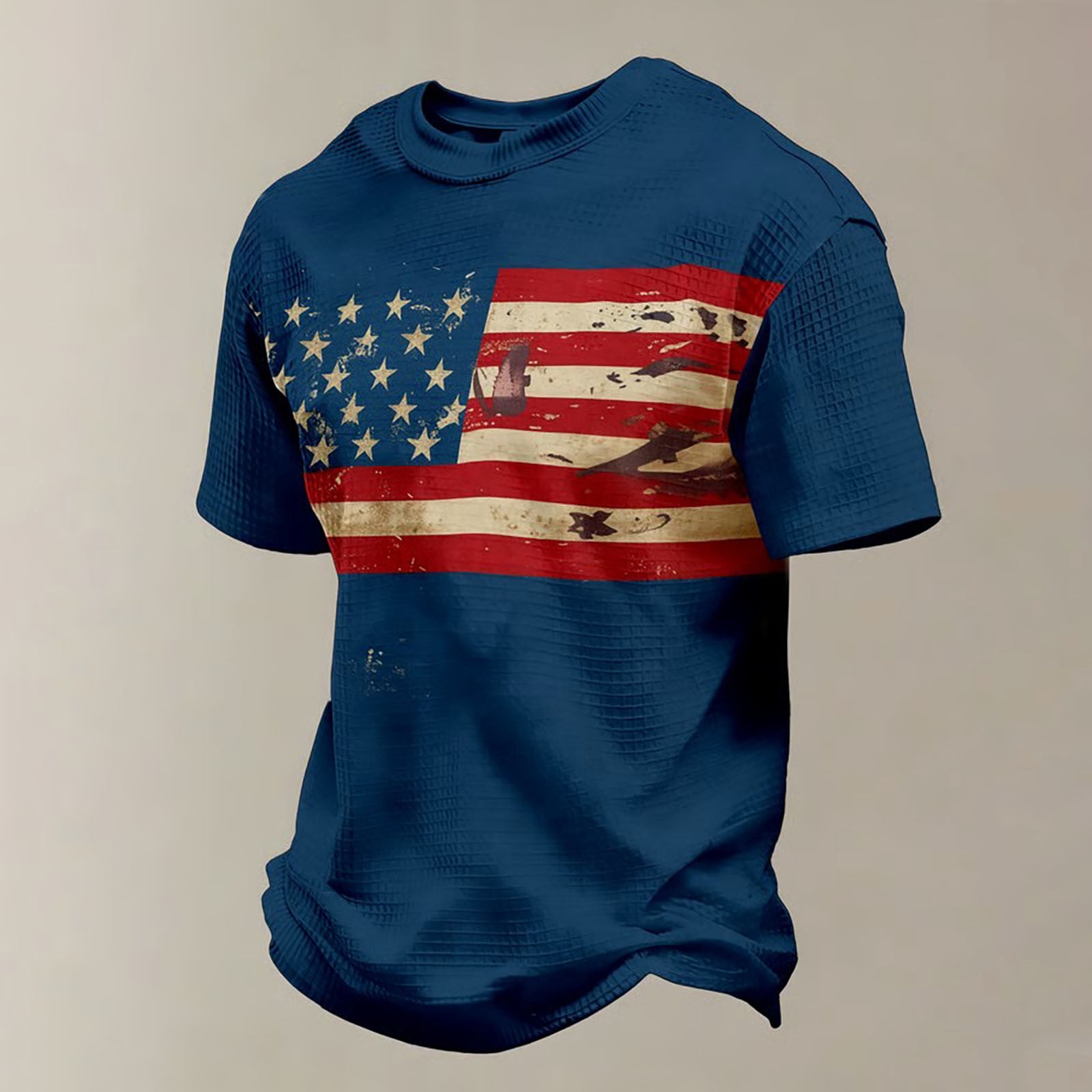Conairie 4th of July Shirt Mens Loose Crew Neck Short Sleeve Patriotic ...