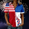 Conairie 4th of July Shirts For Womens Loose Short Sleeve Collared ...