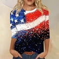 Conairie 4th of July Shirts Womens Loose Long Sleeve Crew Neck ...