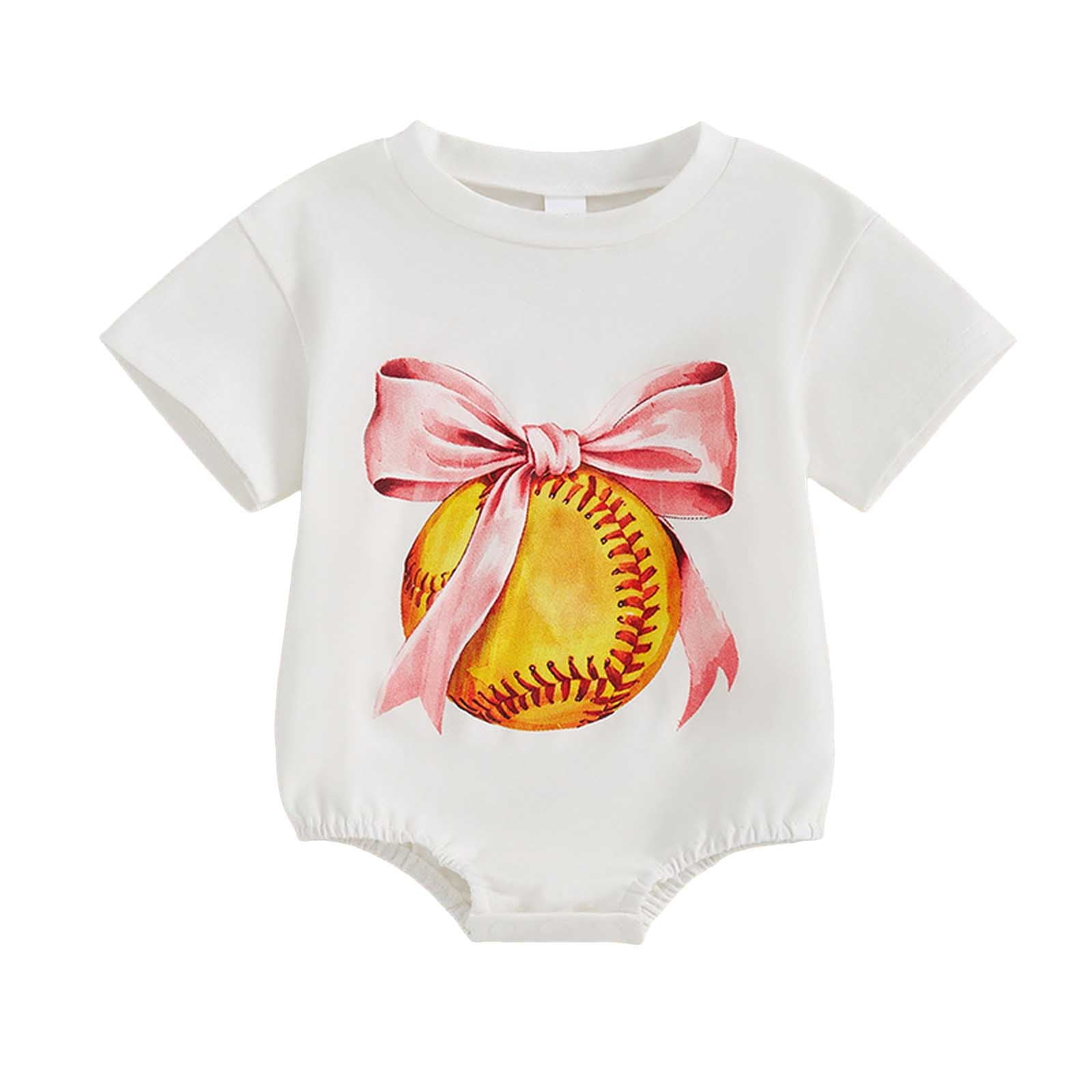 Conairie Baby Girl Bodysuit Bow Print Short Sleeve Onesie Romper Cute ...