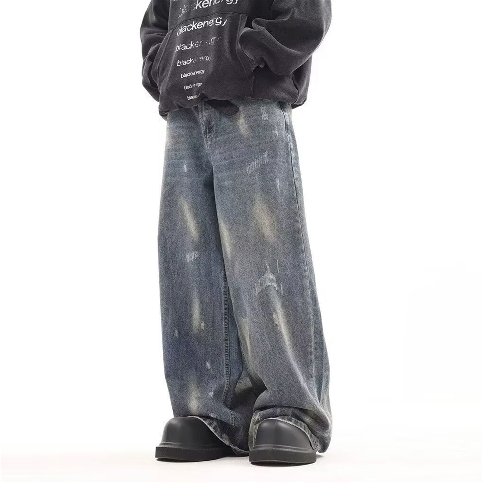 Conairie Baggy Jeans for Men Casual Stretch Denim Pants Comfy ...