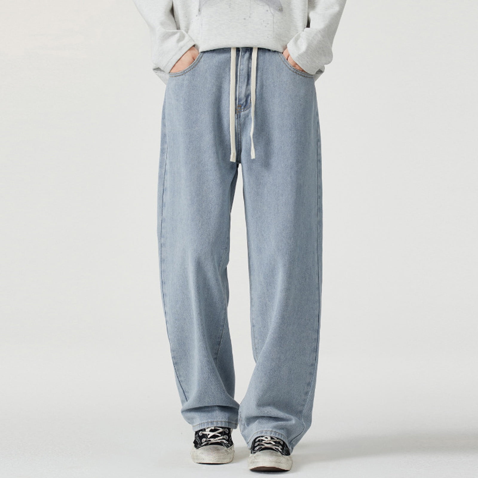 Conairie Baggy Jeans for Men Casual Stretch Denim Pants Lightweight ...