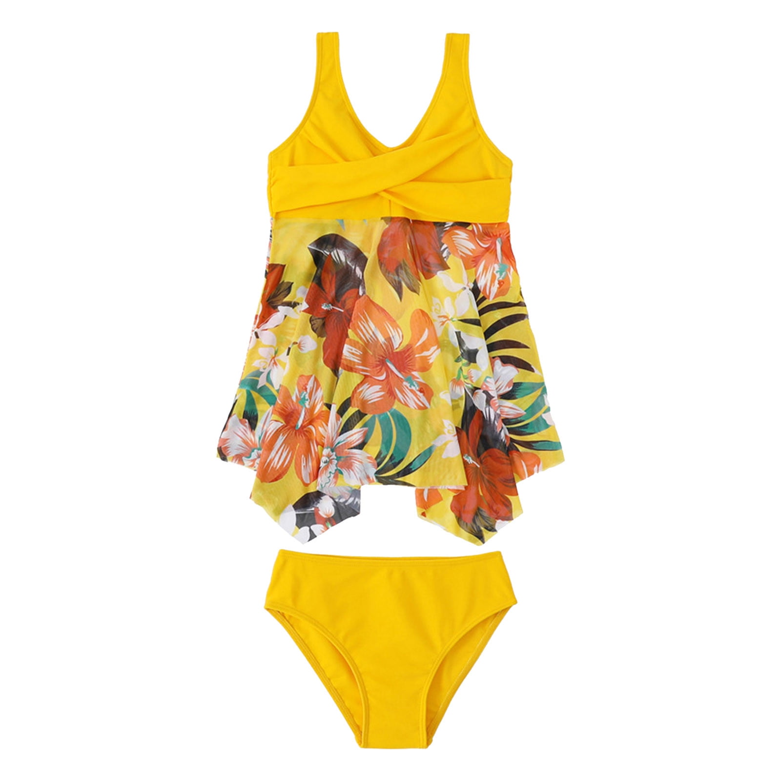 Conairie Bikini Sets For Girls Two Piece Flower Print Sleeveless ...