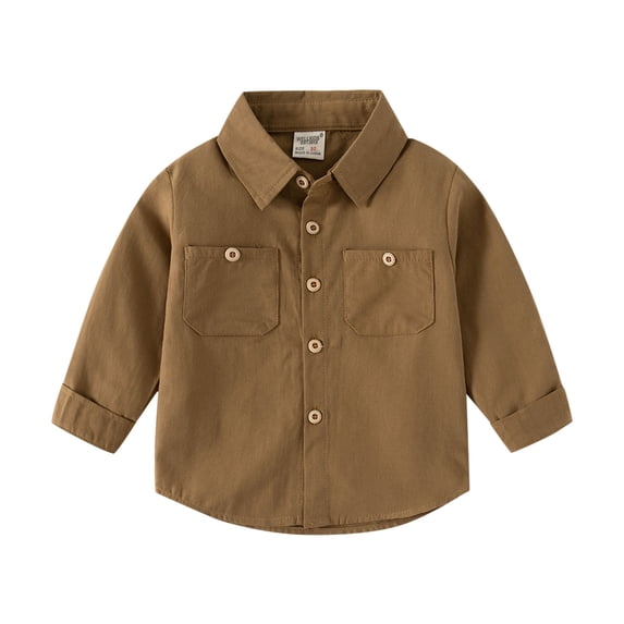 Conairie Button Down Shirt Boy Loose Solid Collared Short Sleeve Top ...