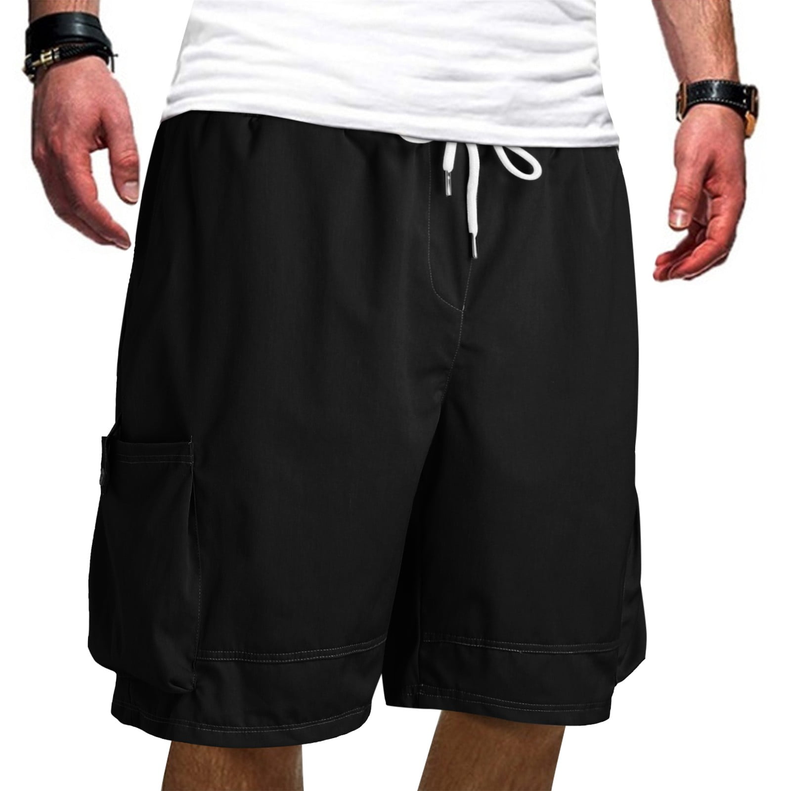 Conairie Cargo Shorts for Men Vintage Elastic Waist Relaxed Fit Twill ...