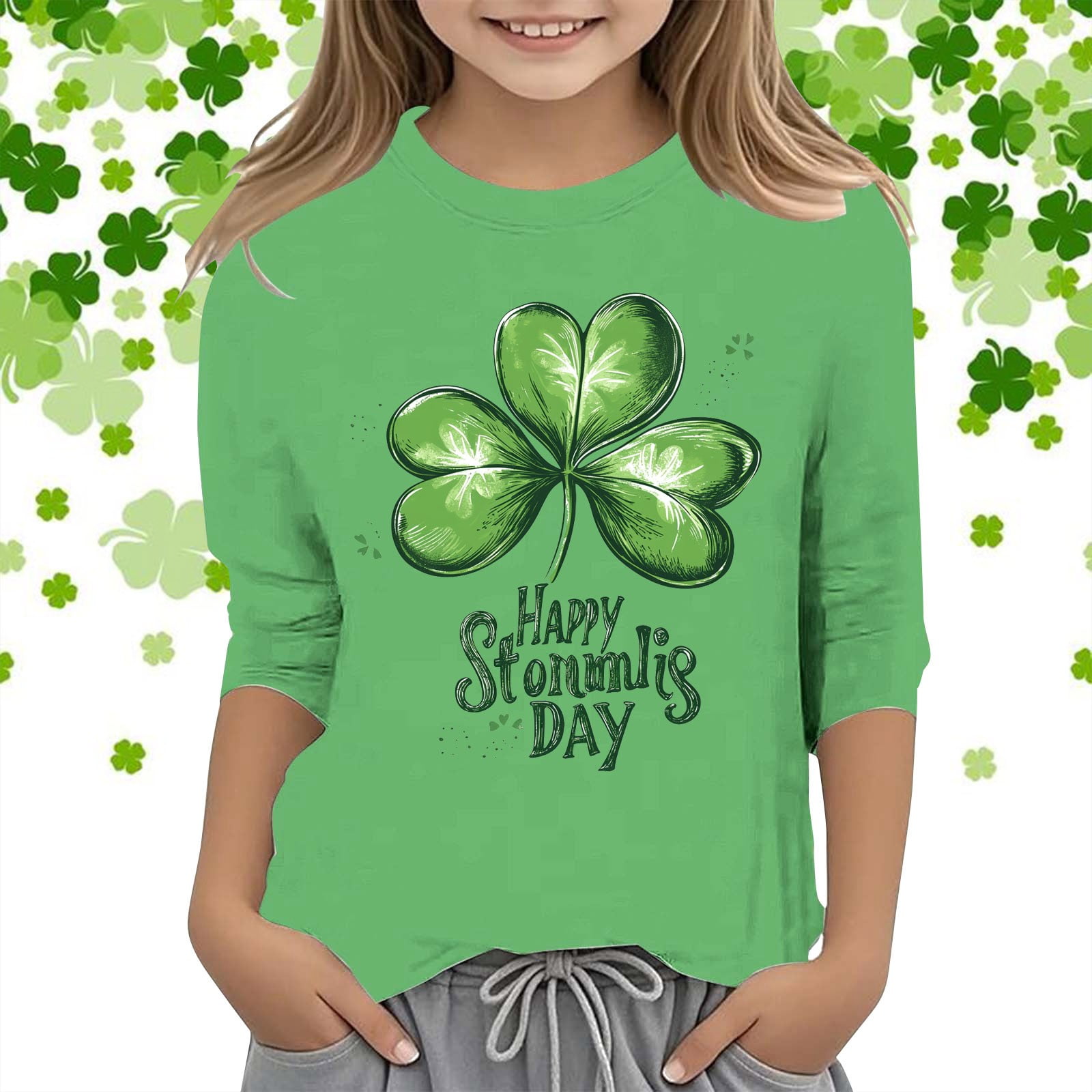 Conairie Girl St Patricks Day Shirt Lightweight Crew Neck Shamrock ...