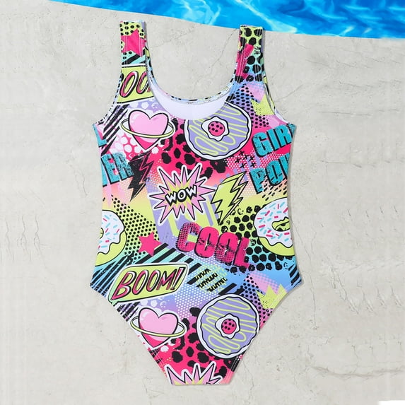 Conairie Girl Swimsuit One Piece Cute Graphics Print Bathing Suit with ...