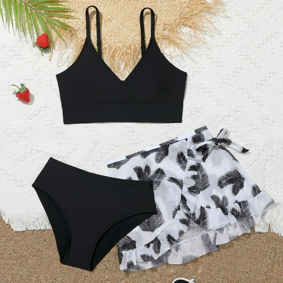 Conairie Girls Bikini Sets 3 Piece Tankini Top And Bottom Bathing Suit ...