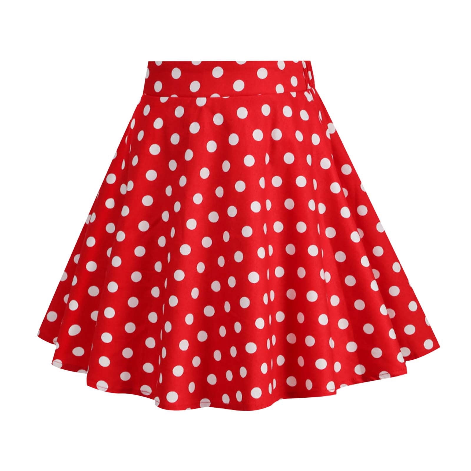 Conairie Girls Polka Dot Print Vintage A Line Skirt Elastic Waist ...