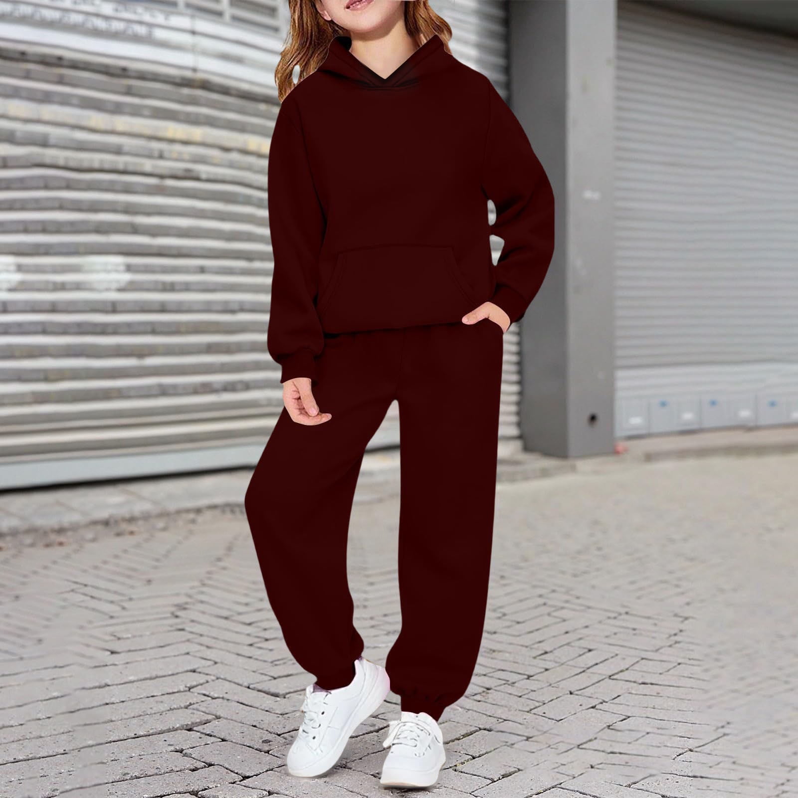 Conairie Girls Sweatsuit 2 Piece Set Long Sleeve Casual Hoodie and ...