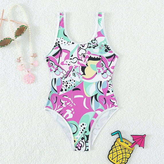Conairie Girls Swimsuit One Piece Cute Scale Print Bathing Suit with ...