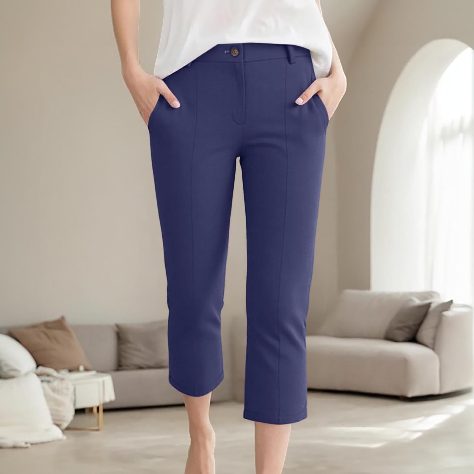 Conairie Linen Pants For Women Solid Straight Leg High Waisted Casual ...