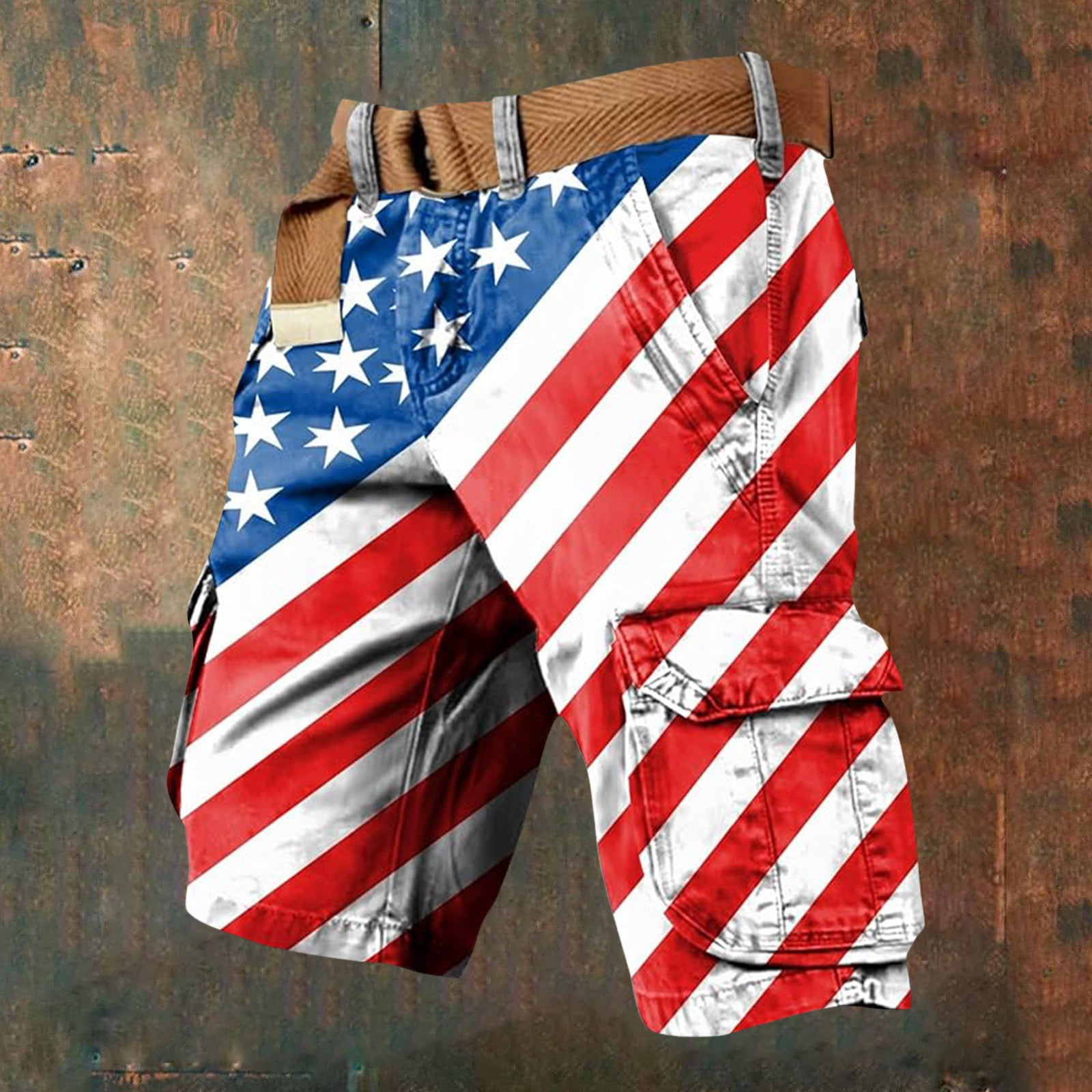 Conairie Men 4th of July Cargo Shorts American Flag Print Vintage ...