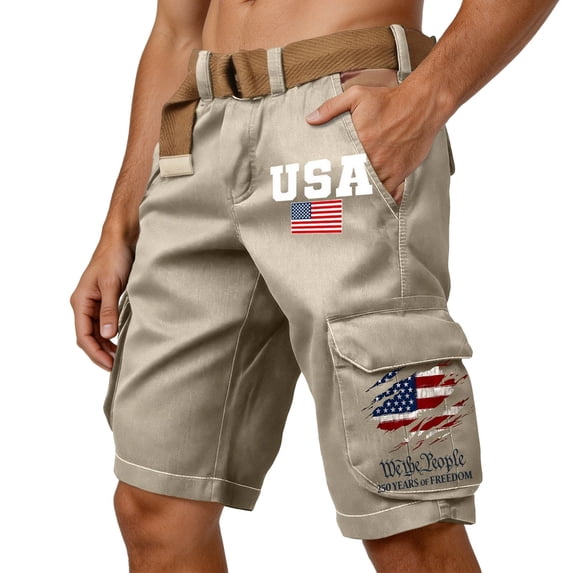 Conairie Men 4th of July Cargo Shorts Relaxed Fit Vintage Elastic Waist ...