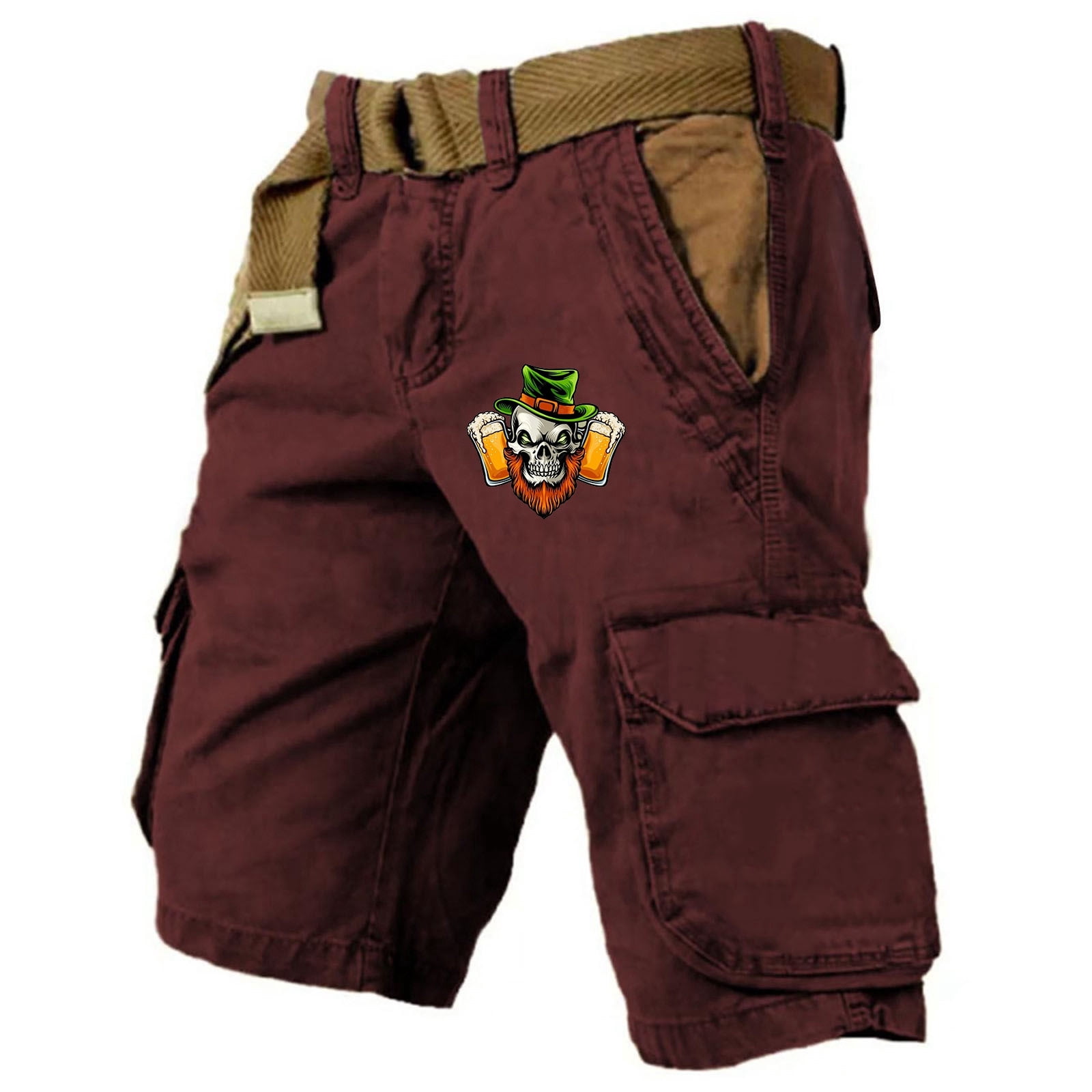 Conairie Men Cargo Shorts Vintage Elastic Waist Work Out Shorts ...