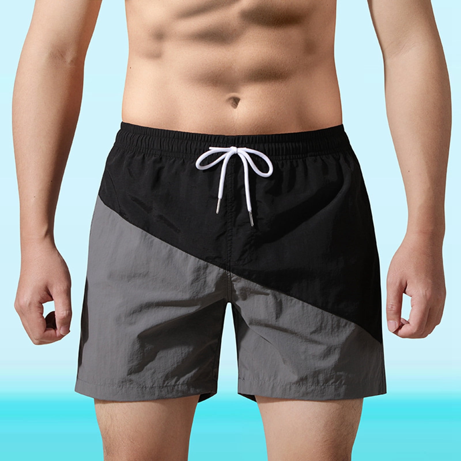 Conairie Men Swim Trunks Color Block Stretch Quick Dry Liner Swim ...