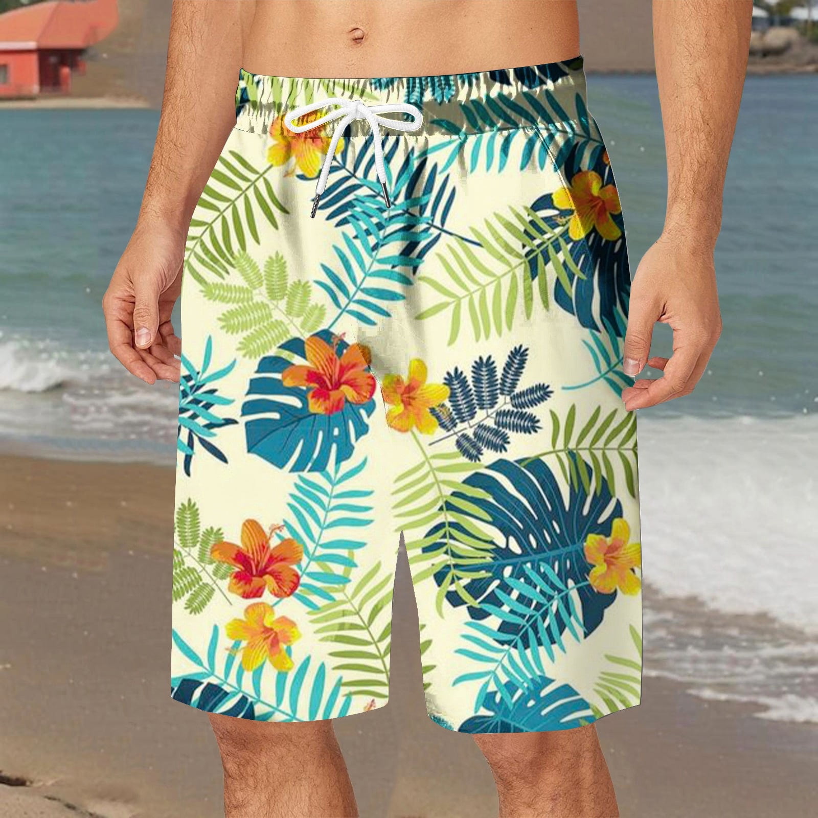 Conairie Men Swim Trunks Graphic Print Quick Dry Swimsuit Board Shorts ...