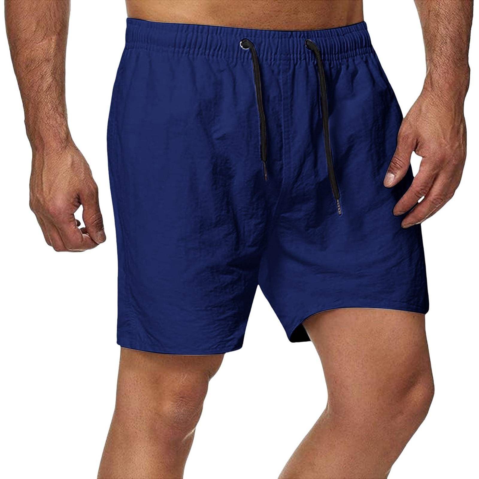 Conairie Men Swim Trunks Solid Quick Dry Liner Swimsuit With ...