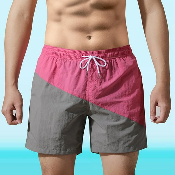 Conairie Men's Swim Trunks Color Block Stretch Quick Dry Bathing Suit ...