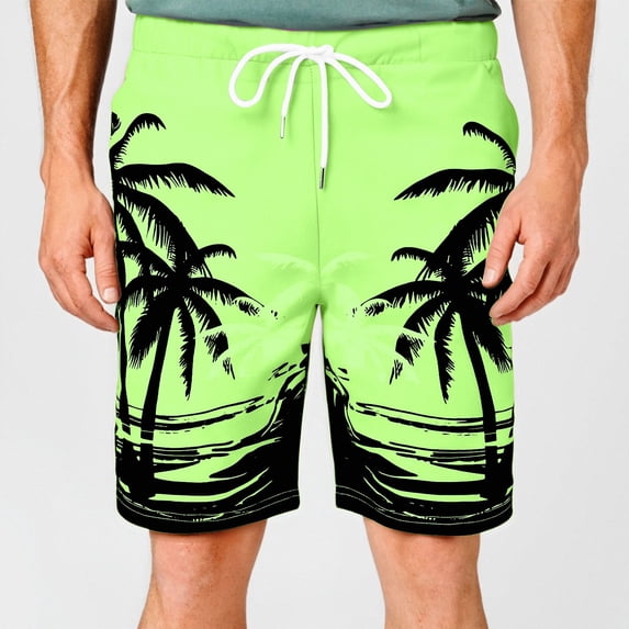Conairie Men's Swim Trunks Graphic Print Elastic Waist Quick Dry ...