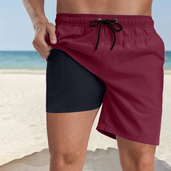 Conairie Men's Swim Trunks Solid Stretch Quick Dry Swimsuit Board ...