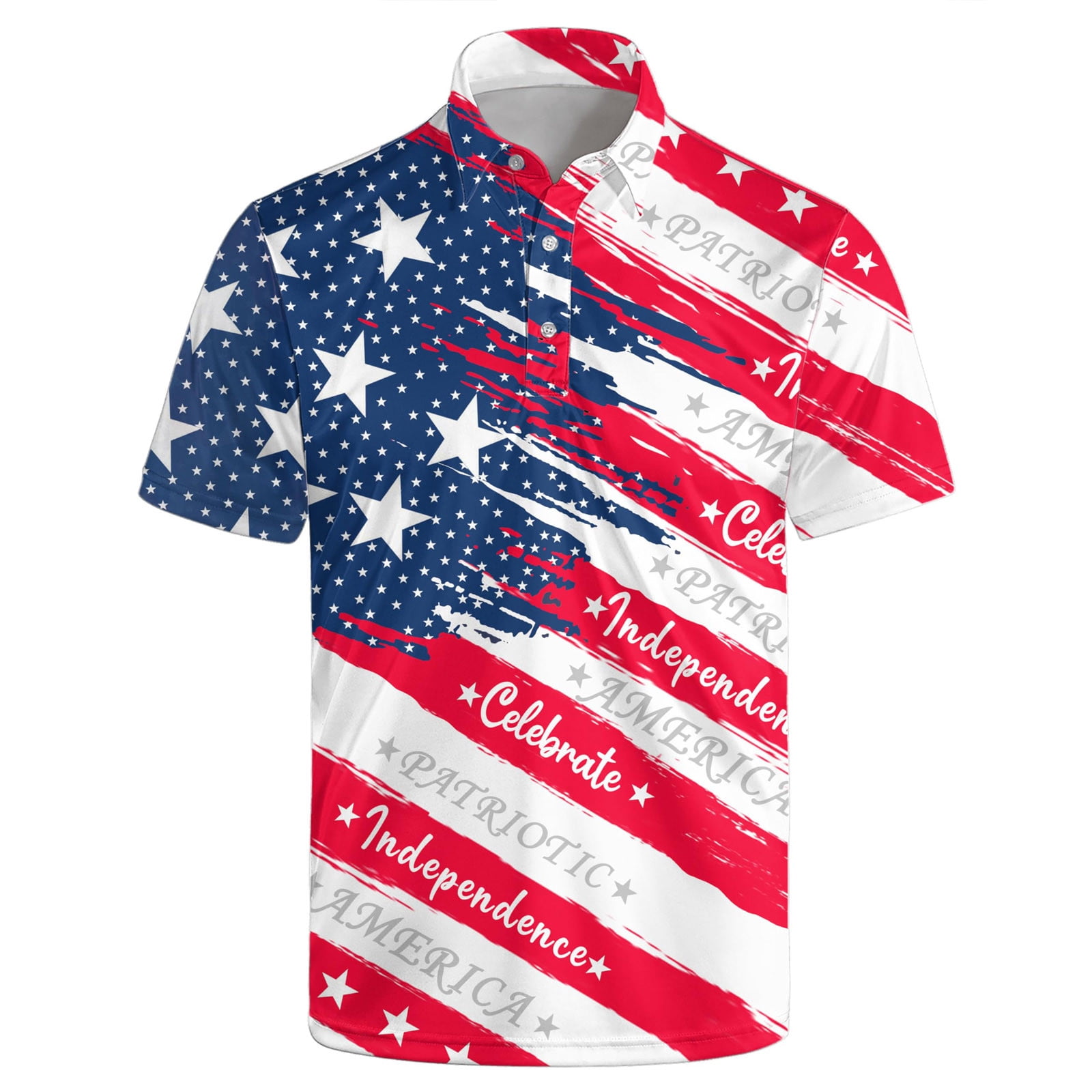 Conairie Mens 4th of July Shirt Loose Crew Neck Short Sleeve Patriotic ...