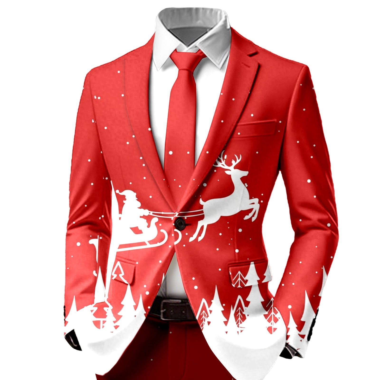 Conairie Mens Christmas Suits 2 Piece Fashion Funny Xmas Reindeer ...