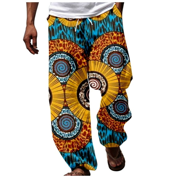 Conairie Mens Dress Pants Slim Fit Printed Mid Waisted Dashiki ...