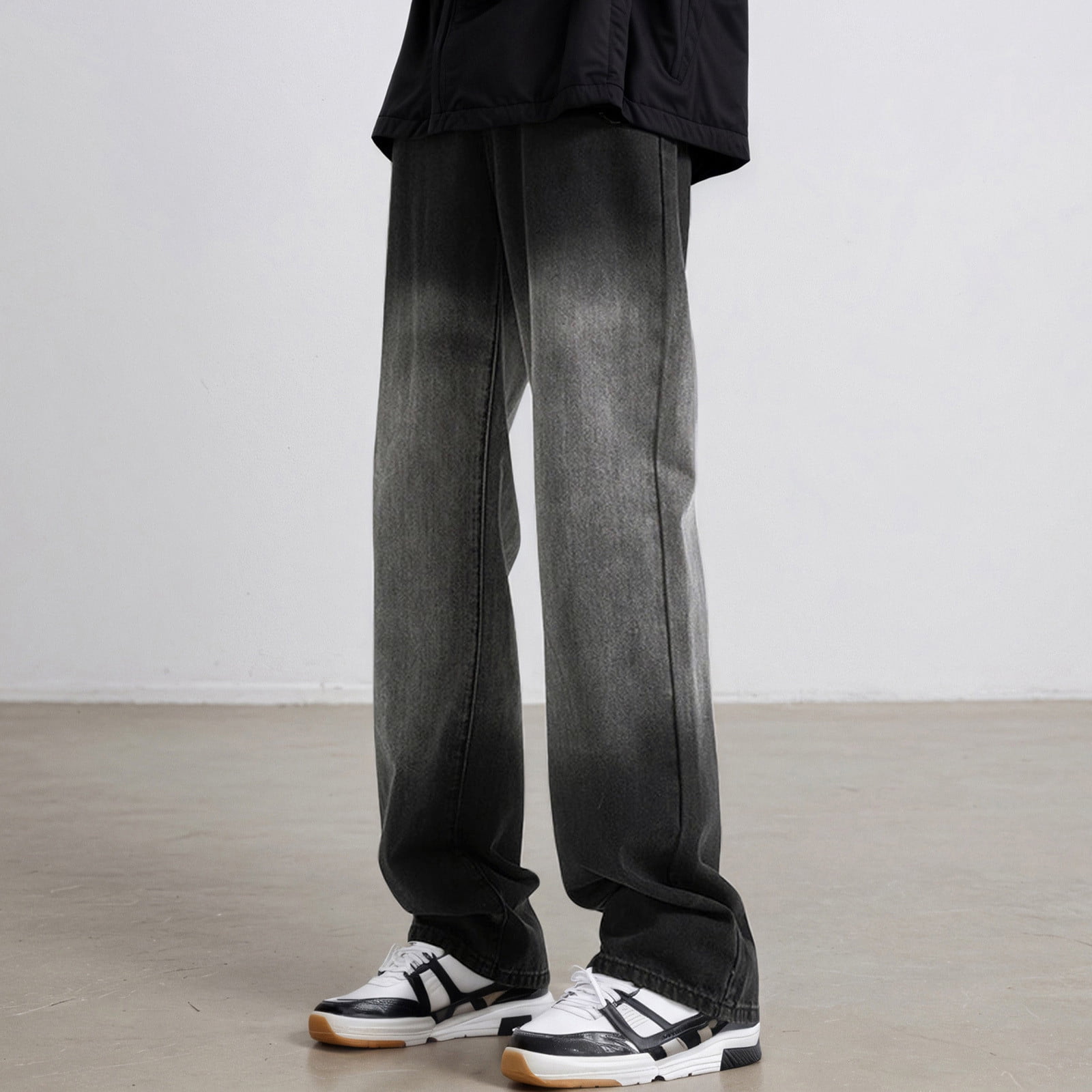 Conairie Mens Jeans Regular Fit Fashion Elastic Waist Denim Pants ...