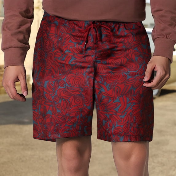 Conairie Mens Swim Trunks Graphic Print Elastic Waist Quick Dry ...