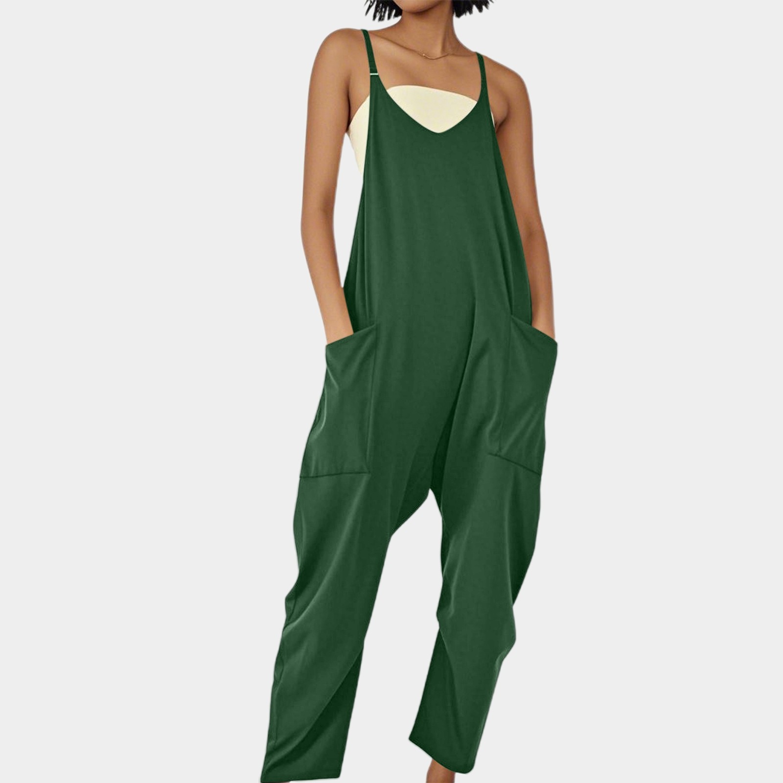 Conairie Overalls For Womens Solid Color Stretchy Boho Streetwear ...