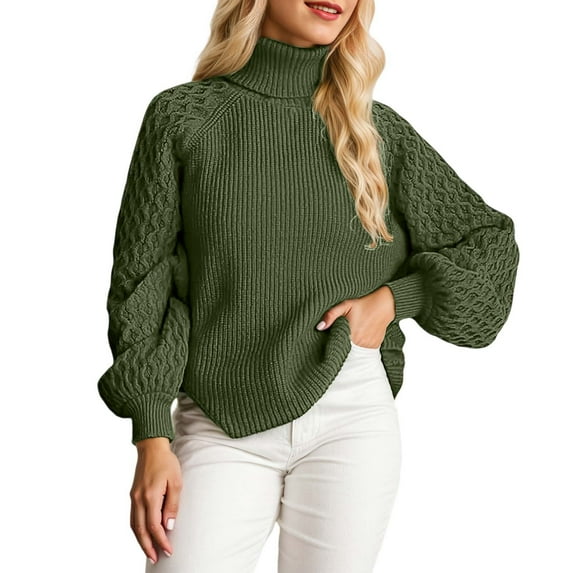 Conairie Ribbed Knit Sweaters for Women Solid Color High Neck Cute ...