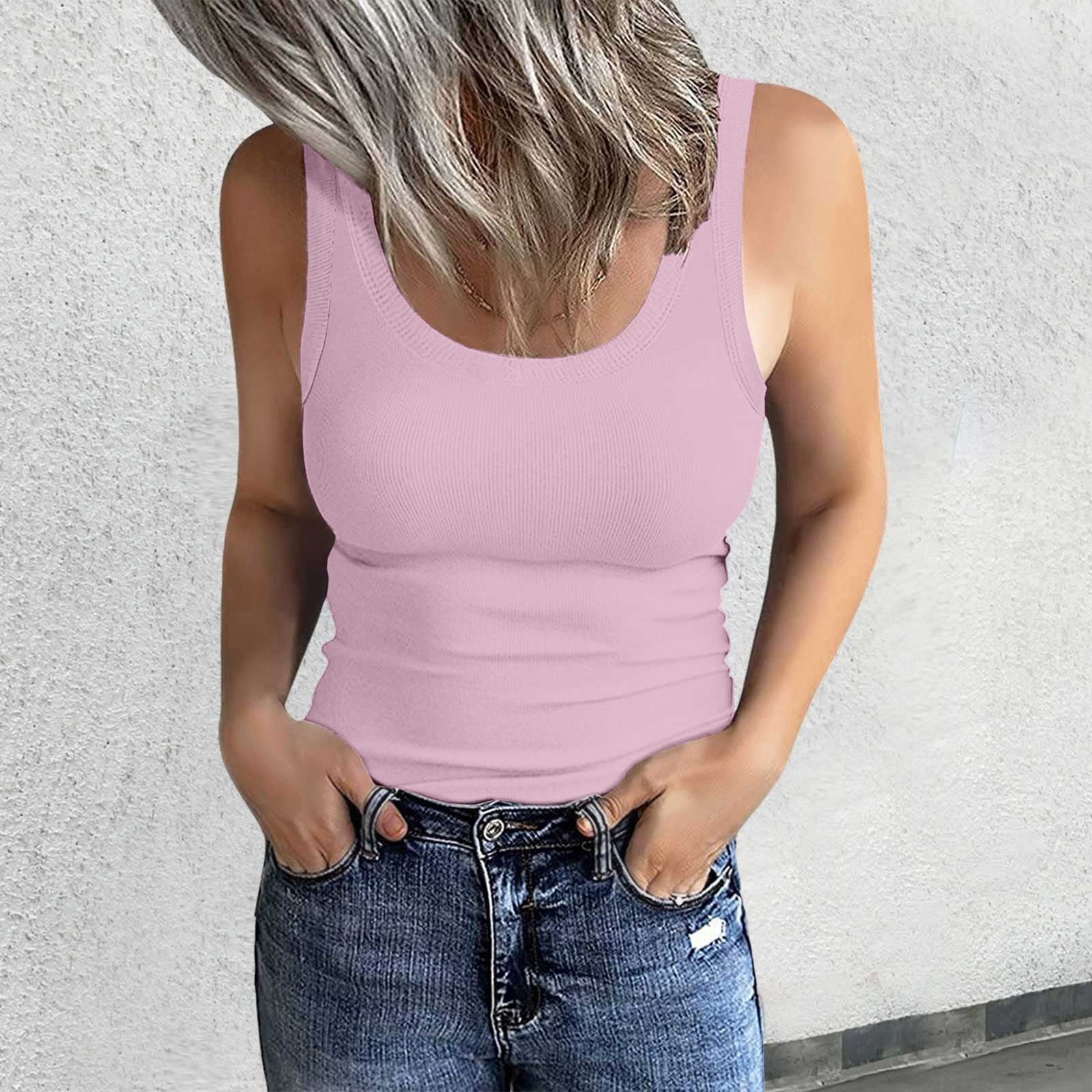 Conairie Ribbed Tank Tops For Women Scoop Neck Sleeveless Ribbed Knit ...