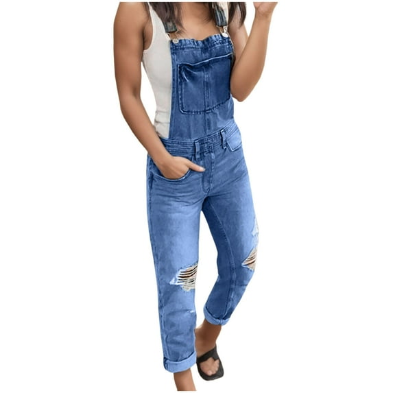 Conairie Skinny Jeans for Women Casual Denim Rompers Denim Overalls ...
