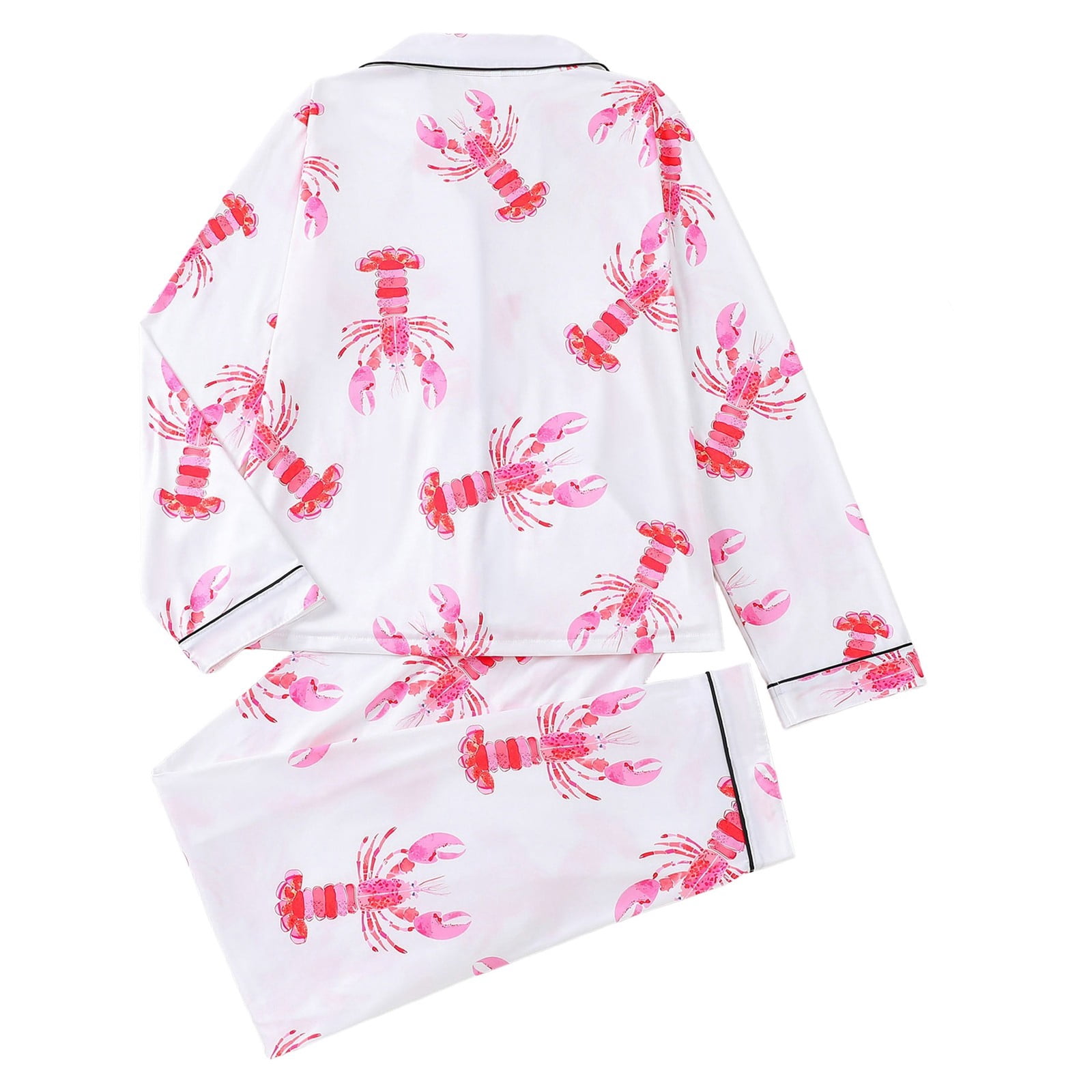 Conairie Summer Pajamas for Women Set Bow Print Long Sleeve Tops and ...