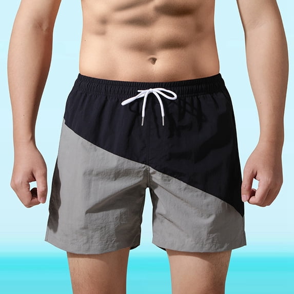 Conairie Swim Trunks Men Color Block Elastic Waist Quick Dry Bathing ...