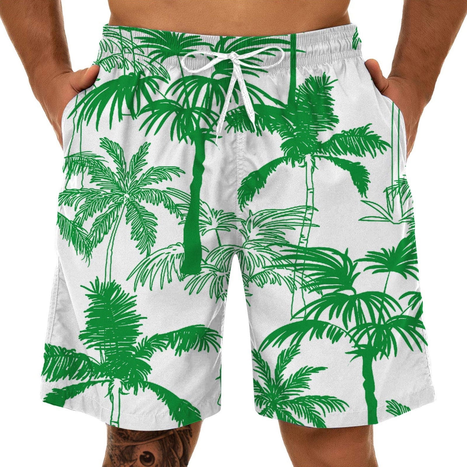 Conairie Swim Trunks Men Graphic Print Quick Dry Liner Swim Shorts ...