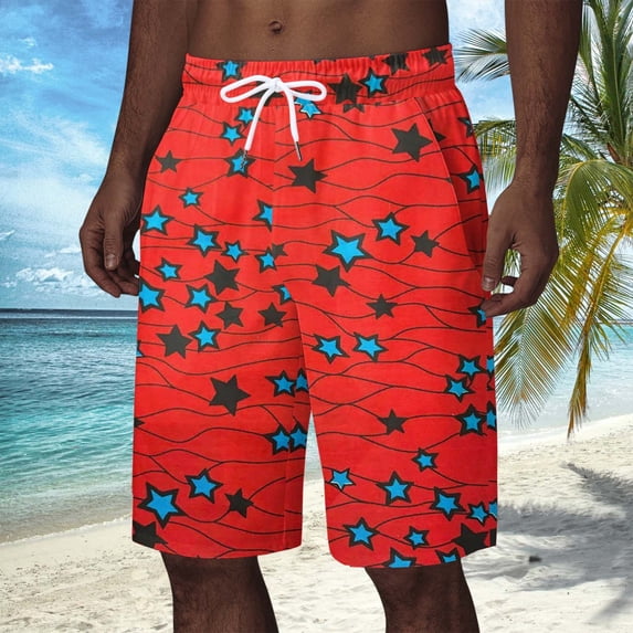 Conairie Swim Trunks Men Graphic Print Stretch Quick Dry Liner Swim ...