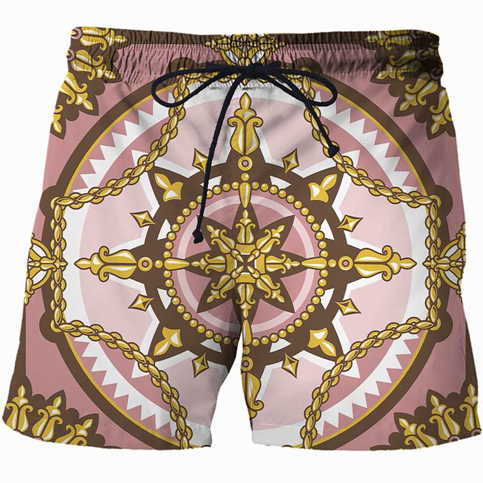 Conairie Swim Trunks Men Graphic Print Stretch Quick Dry Liner Swim ...