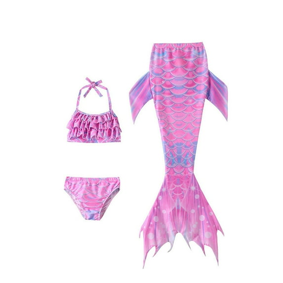 Conairie Swimsuit For Girls Set 3 Piece Color Block Sleeveless Flounce ...