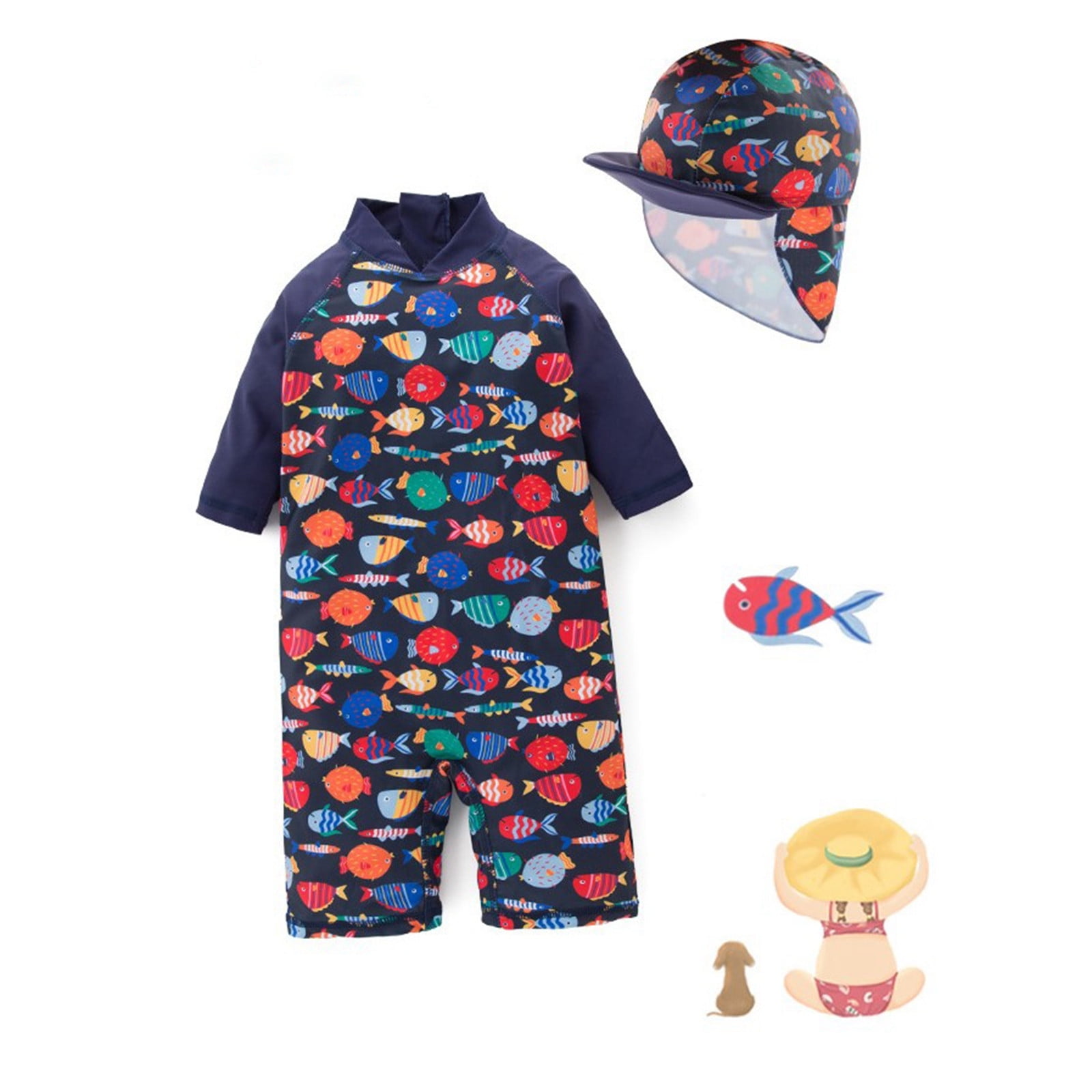 Conairie Swimsuit for Boy 2 Piece Elastic Short Sleeve Rash Guard ...