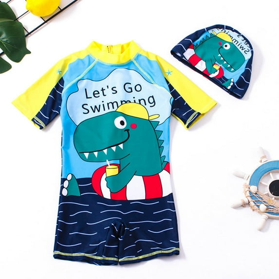 Conairie Swimsuit for Boys 3 Piece Rash Guard Short Sleeve Swim Shirt ...