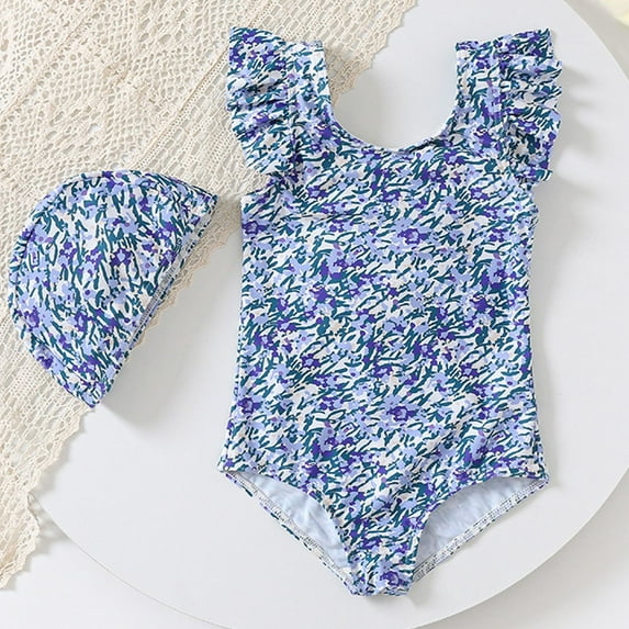 Conairie Swimsuit for Girl One Piece Cute Scale Print Bathing Suit with ...